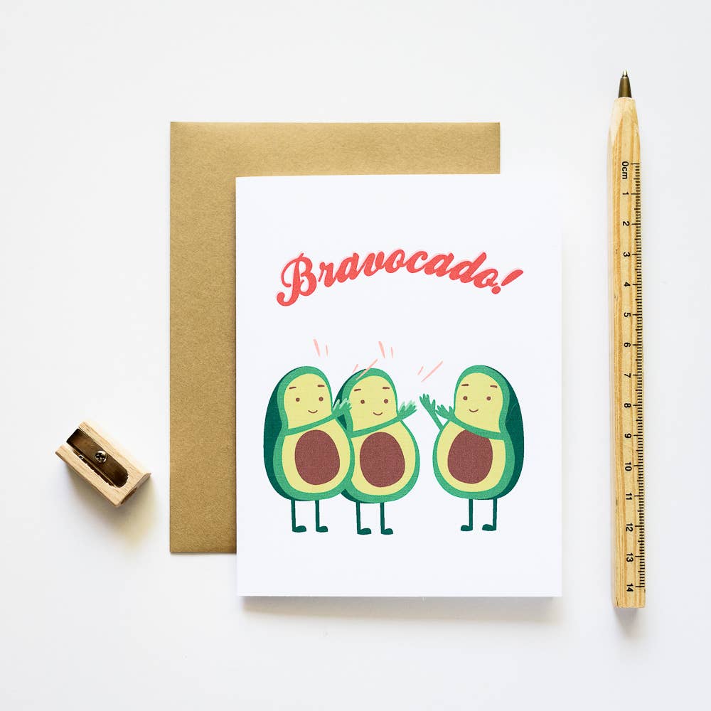 Bravocado Avocado Congratulations Greeting Card – Pink Olive