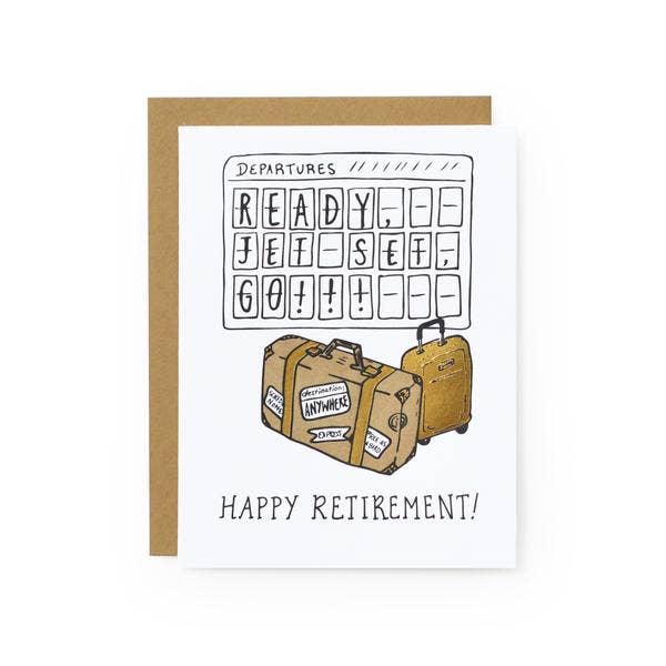 Jet Set Retirement | Retirement Card – Pink Olive