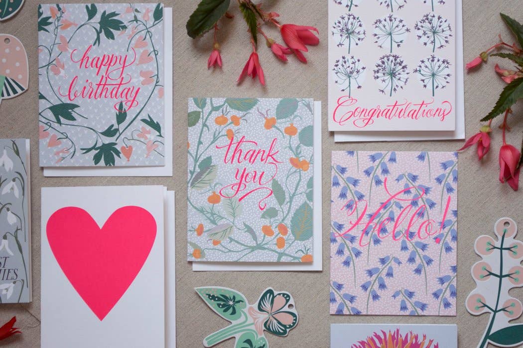 Neon Pink Heart Card – Pink Olive