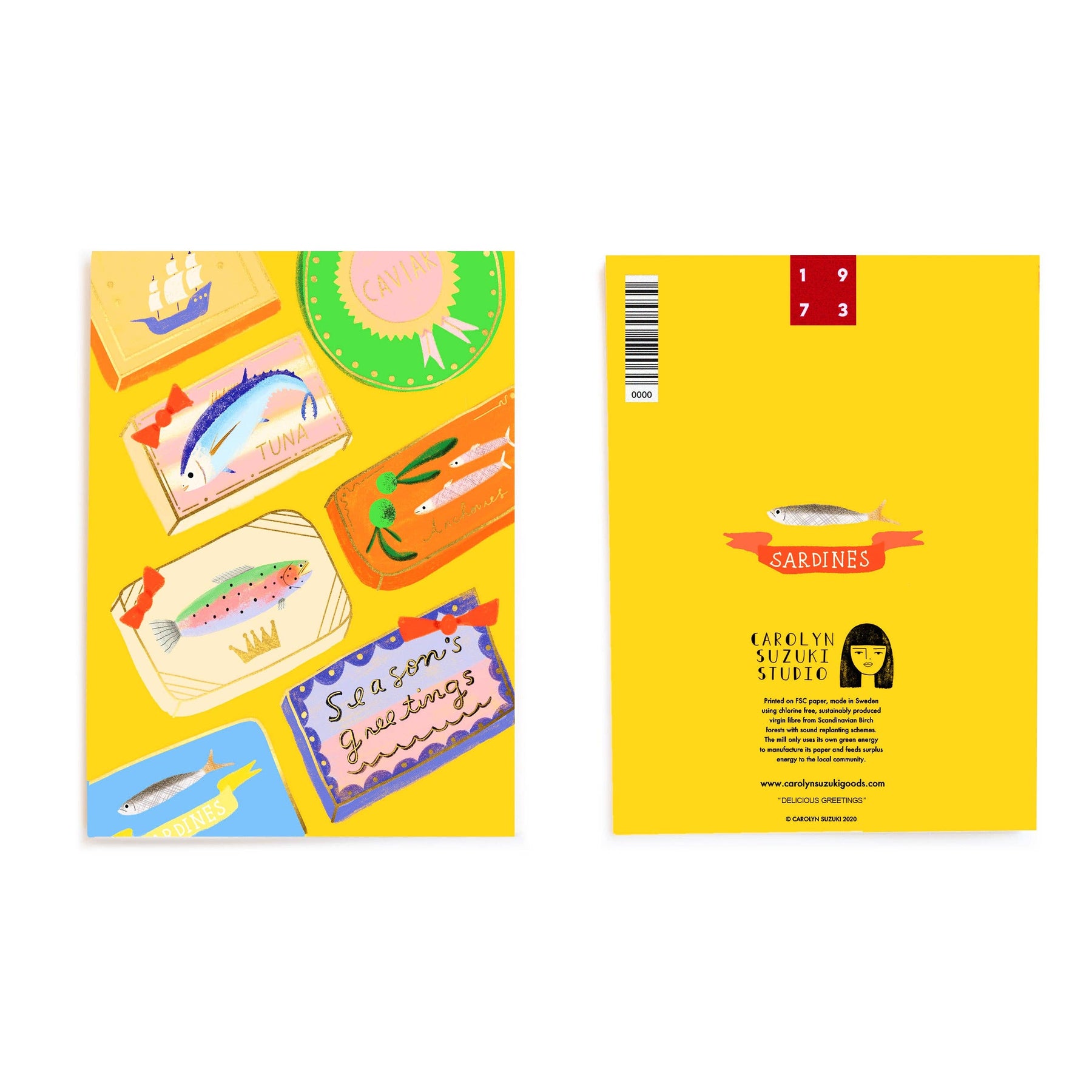 DELICIOUS GREETINGS - Holiday Card Box Set of 6 – Pink Olive