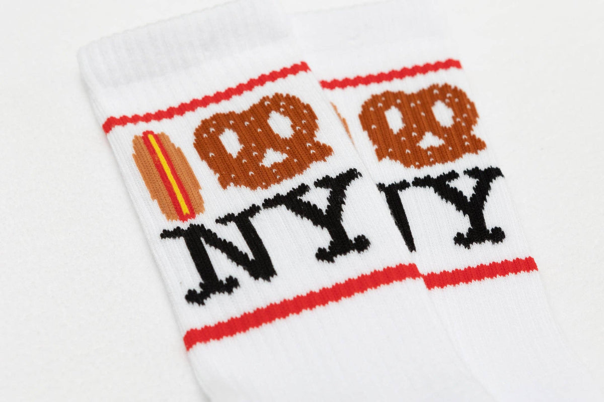 Hot Dog Pretzel NY Unisex Socks – Pink Olive