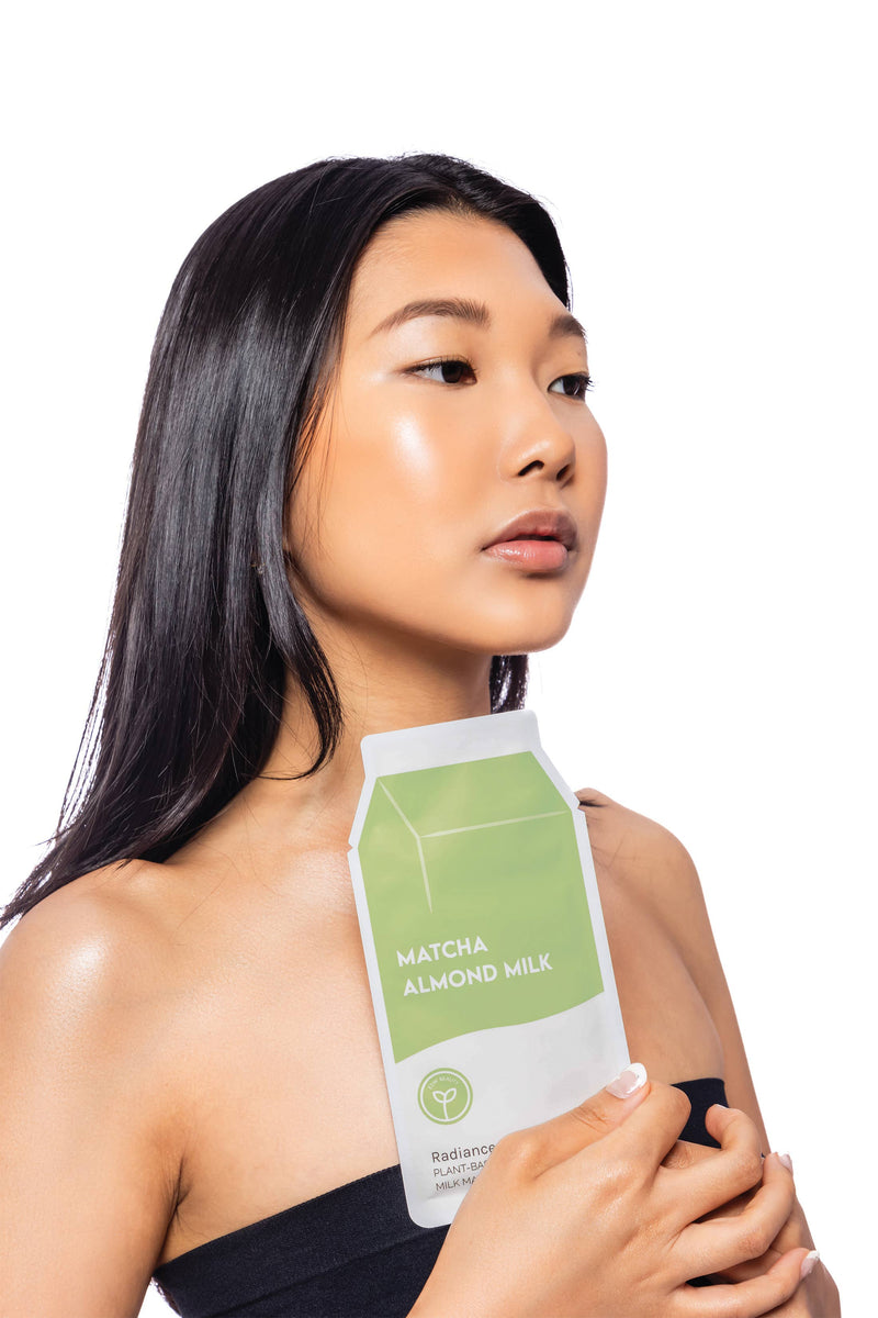 Matcha Almond Milk Radiance Plant-Based Milk Sheet Mask – Pink Olive