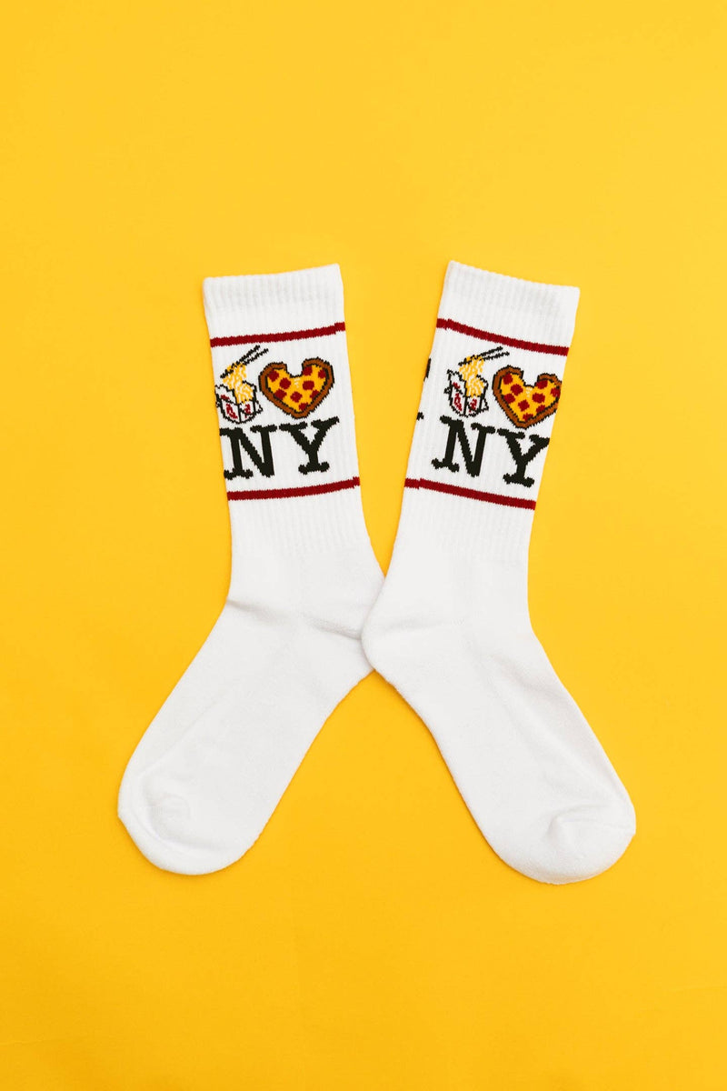 Lo Mein Pizza NY Unisex Socks – Pink Olive