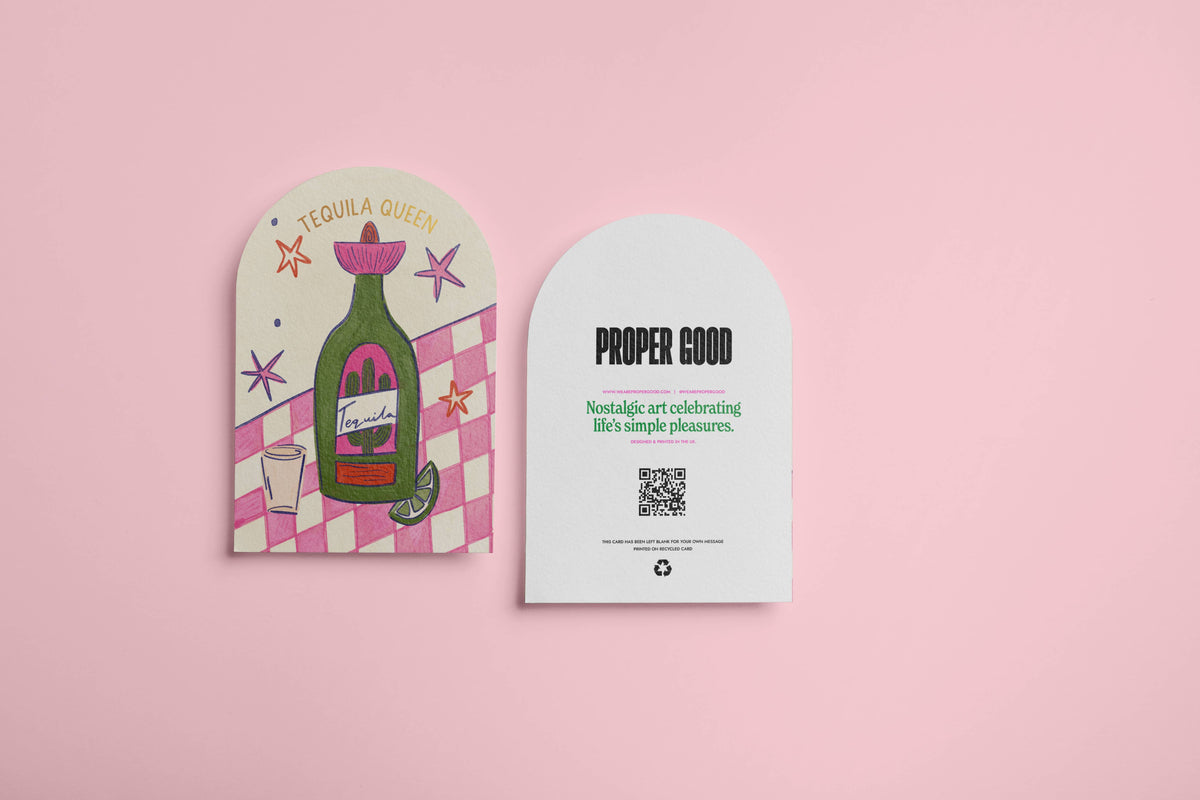 Tequila Queen Celebration Foiled Card – Pink Olive