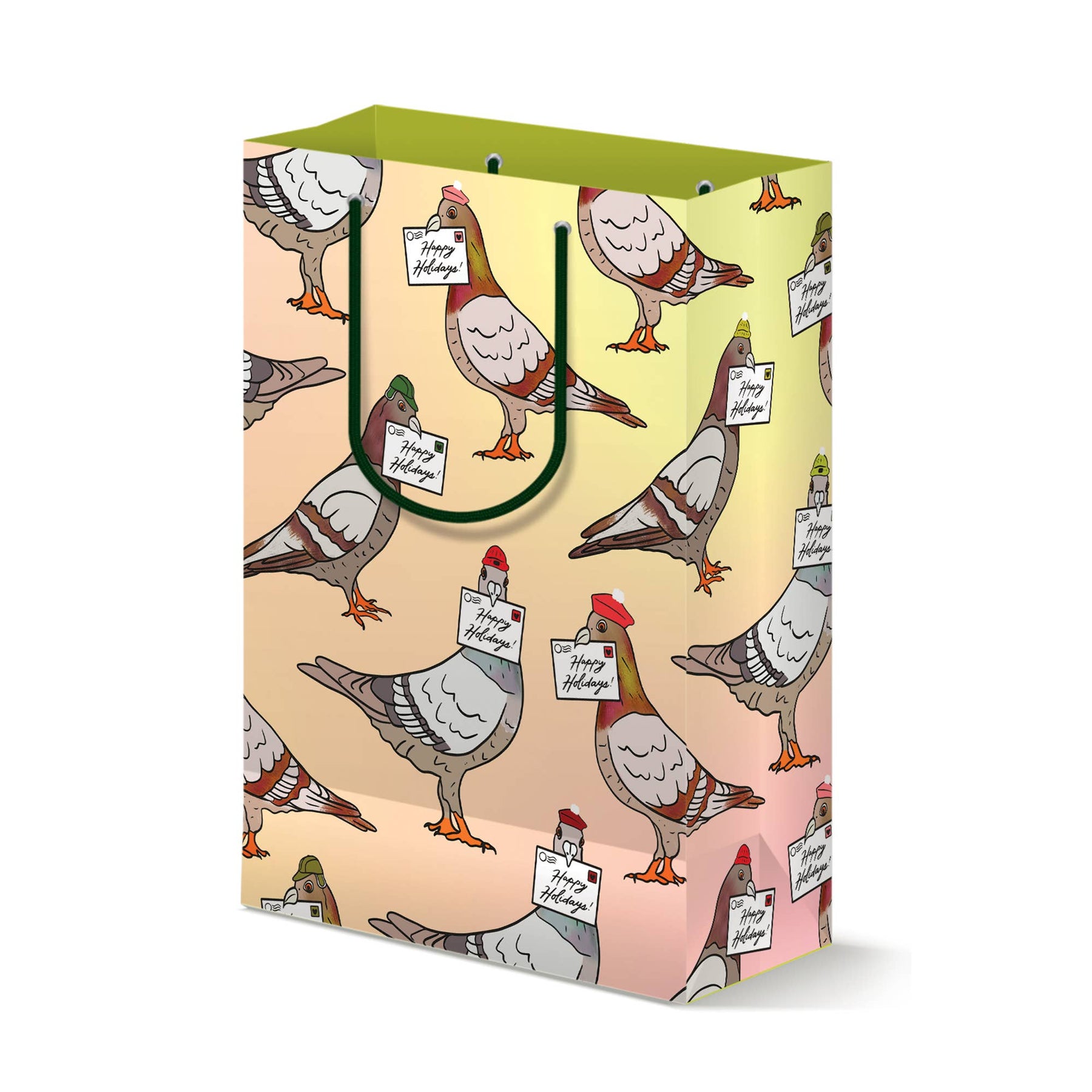 Pigeon Holiday Gift Bag – Pink Olive