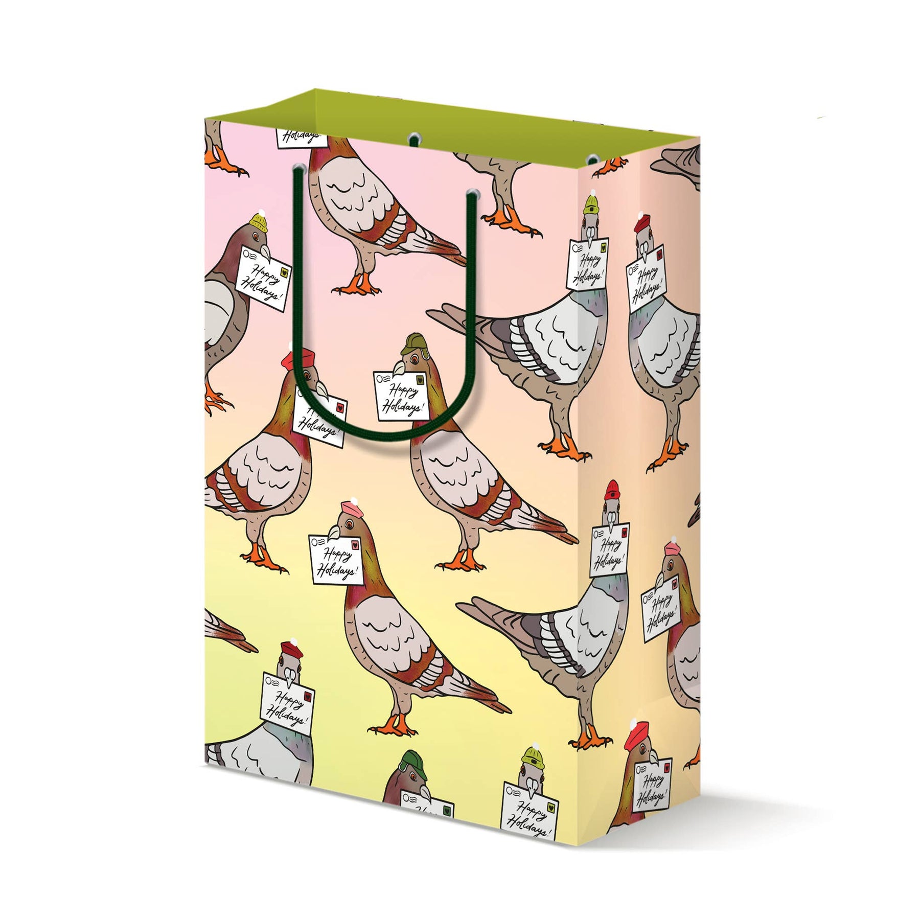 Pigeon Holiday Gift Bag – Pink Olive