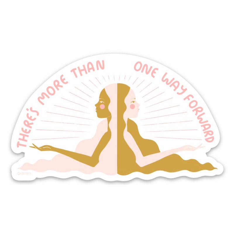 more than one way forward sticker – Pink Olive